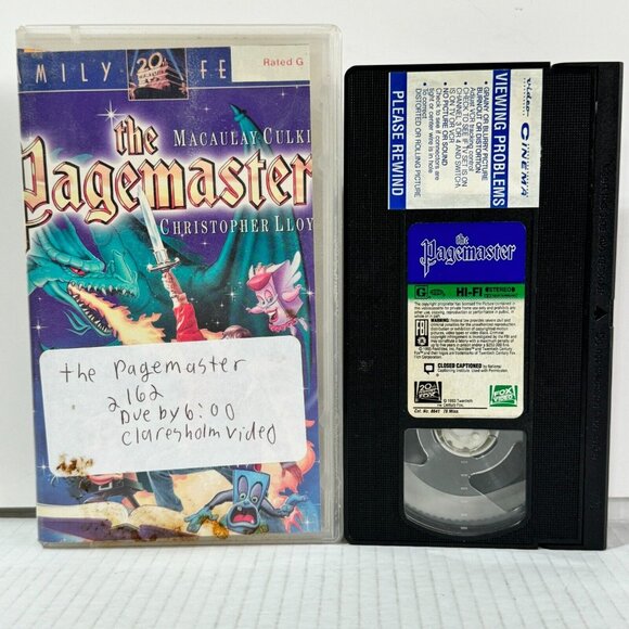 Media | The Pagemaster 1994 Vhs Tape 2th Century Fox Macaulay Culkin ...